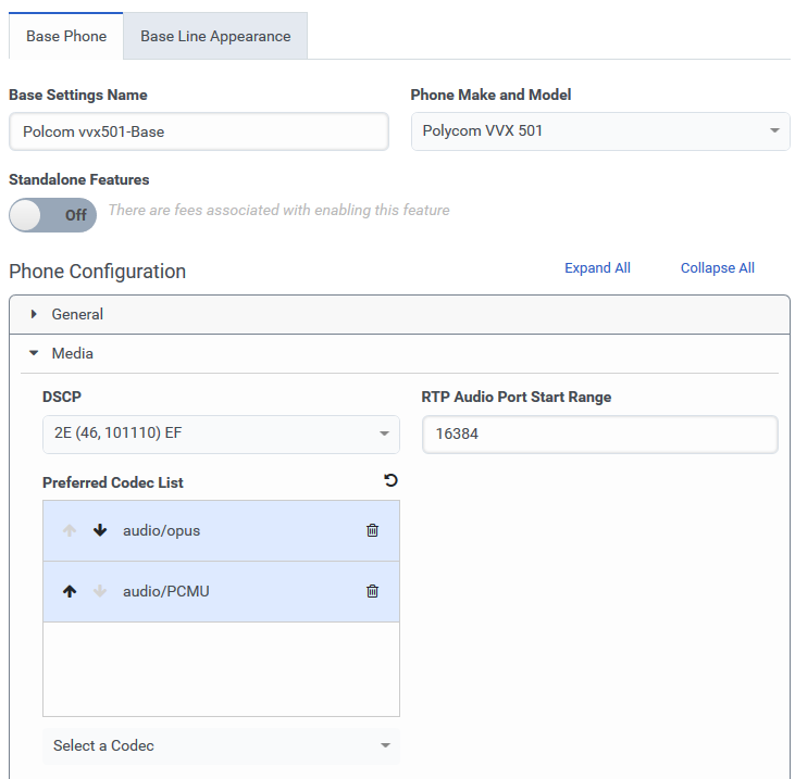 Configure los ajustes básicos para los teléfonos en BYOC Cloud ...