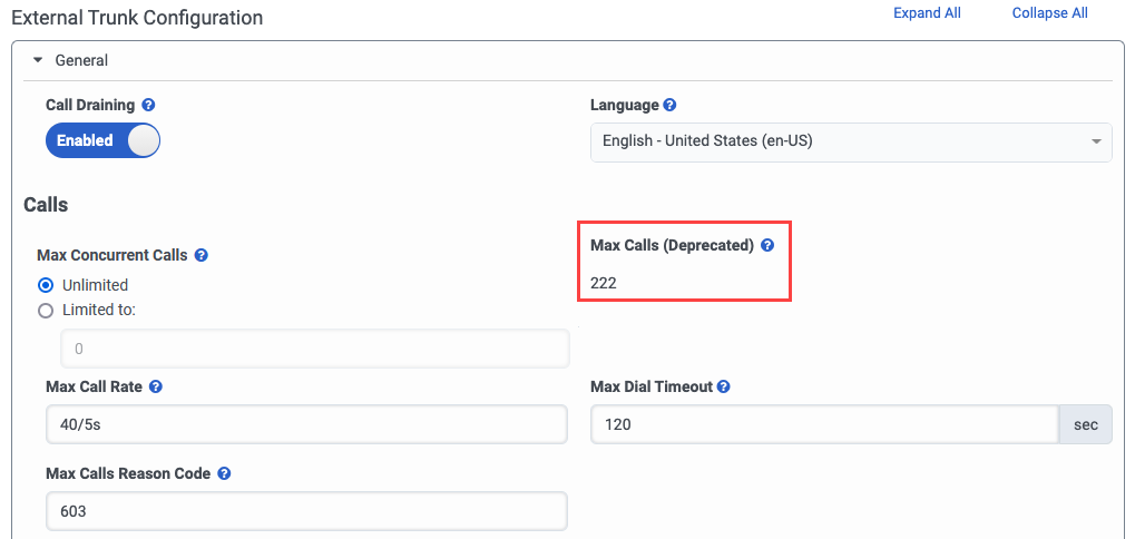 Configuración de llamadas máximas para el cambio de BYOC Cloud - Genesys Cloud Resource Center